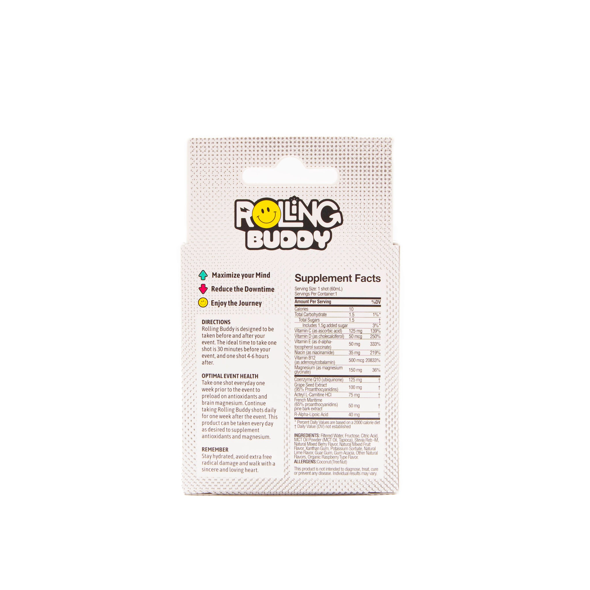 Rolling Buddy | Rolling Buddy | Wellness supplement designed for ravers